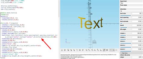 D Part Design With OpenSCAD Bending Text Part