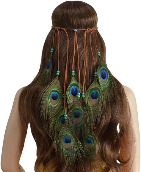 Peacock Feather Headband Hair Accessory Bohemian Tribal Hair Band