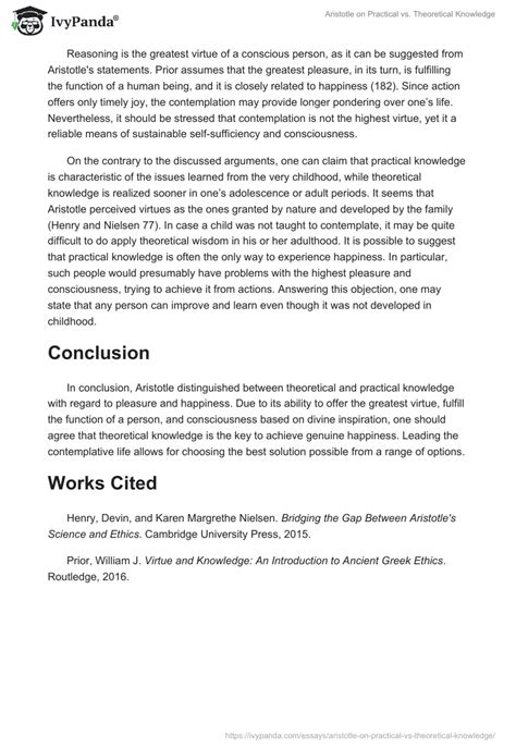 Aristotle On Practical Vs Theoretical Knowledge 596 Words Essay