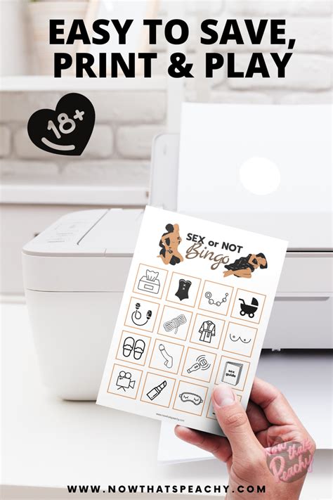 Sex Or Not Bingo Printable Game Instant Download Bachelorette Hens