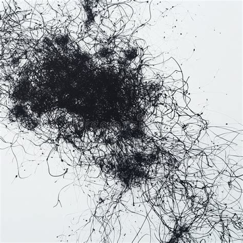 abstract black ink line tangle in white void symbolizing emotional ambiguity stock illustration