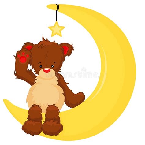 Le Sommeil D Ours De Nounours Sur La Lune Illustration De Vecteur Illustration Du M Re Ch Ri