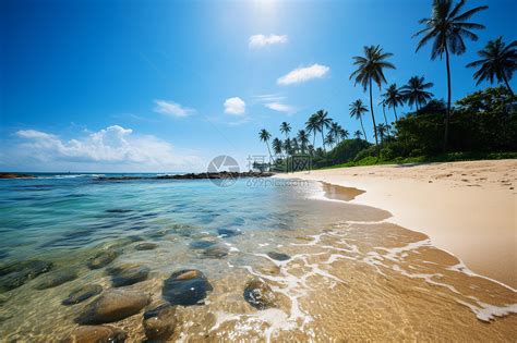 沙滩大海的美丽景色高清图片下载 正版图片600655756 摄图网
