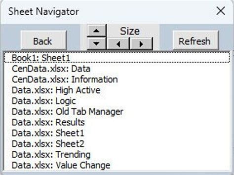 Excel Sheet Navigator Easily Navigate Between Sheets Etsy