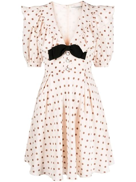 Buy Alessandra Rich Polka Dot Mini Dress Beige At 25 Off Editorialist