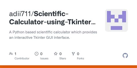 Github Adii711scientific Calculator Using Tkinter Gui A Python