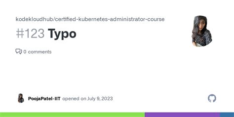 typo · issue 123 · kodekloudhub certified kubernetes administrator