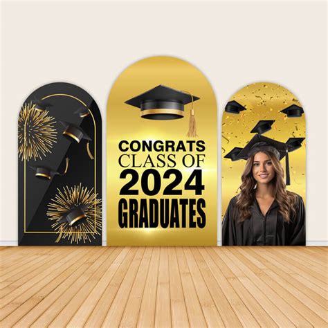 Black Gold Class Of 2024 Graduation Chiara Wall Covers Ubackdrop