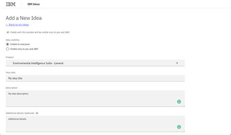 How To Create An IBM Idea For Environmental Intelligence Suite EIS By Using IBM Ideas