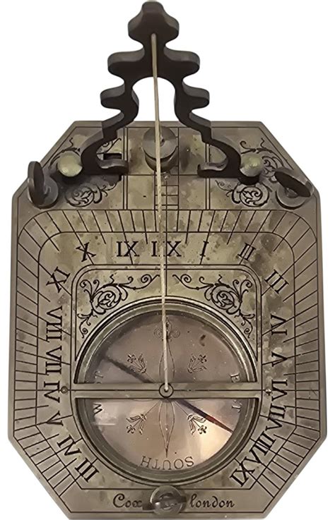 Lot Vintage F Cox Brass Sun Dial And Compass