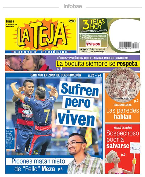 La Teja Costa Rica 8 De Abril De 2018 Infobae