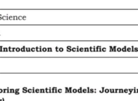 Icience Introduction To Scientific Models Studyx