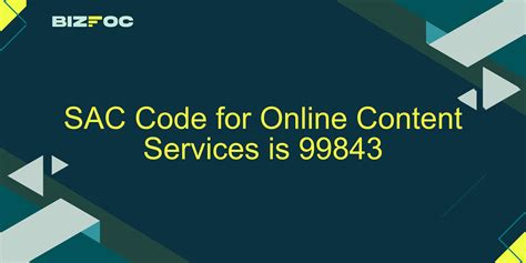 Hsn Sac Code For Online Content Services 99843