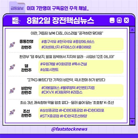 8월 2일 금 급등일보 돈이 될 장전뉴스 And 관심종목 흥구석유 한국석유 흥아해운 우원개발 특수건설 삼표시멘트