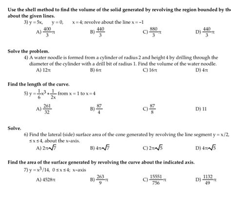 solved use the shell method to find the volume of the solid