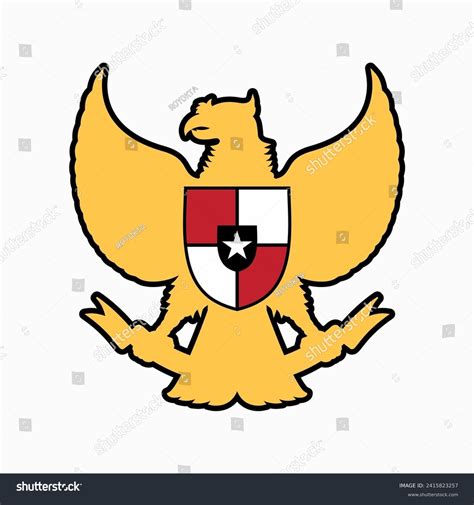 Garuda Pancasila Symbol Indonesia Country High Stock Vector Royalty