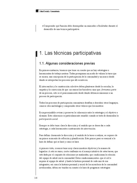Técnicas Participativas Pdf Aprendizaje Conocimiento