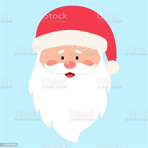 파란색 배경에 재미 있는 산타 클로스 얼굴입니다 크리스마스 요소 12월에 대한 스톡 벡터 아트 및 기타 이미지 12월 개념 겨울 Istock