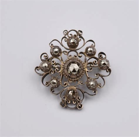 Broche ancienne en argent et marcassite début du XIX ème siècle eBay