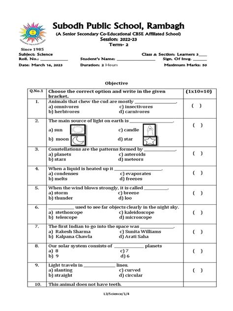 L3 Final Exam Science Qp Jharna Pdf Moon Planetary Science