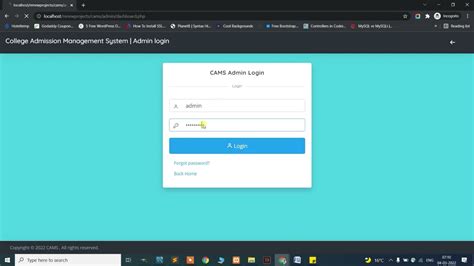 College Admission Management System In Php And Mysql V2 Phpgurukul Youtube