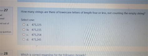 solved tion 27 how many strings are there of lowercase