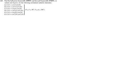 Solved Find The Half Power Beamwidth Hpbw And First Null