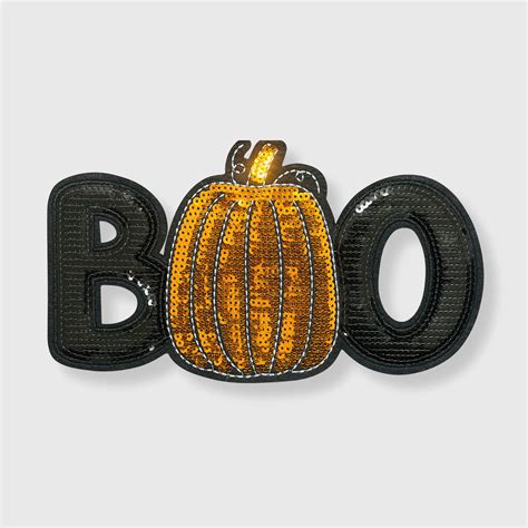 Boo Pumpkin Sequin Patch Iltex Apparel