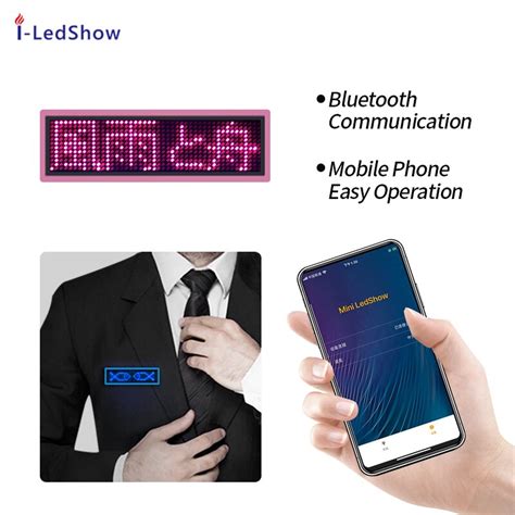 Bluetooth APP Control LED Name Tags Programmable E Vicedeal