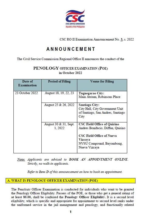 Csc Region 2 Penology Officer Examination Poe
