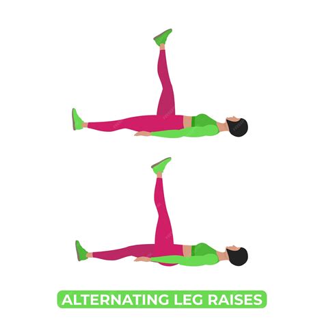 Premium Vector Woman Doing Alternating Leg Raises Bodyweight Fitness