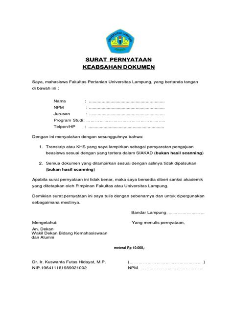Surat Keabsahan Dokumen 2 Pdf