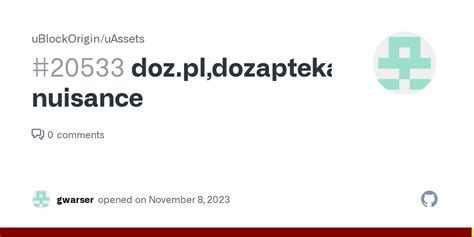 Dozpldozaptekapl Nuisance · Issue 20533 · Ublockoriginuassets