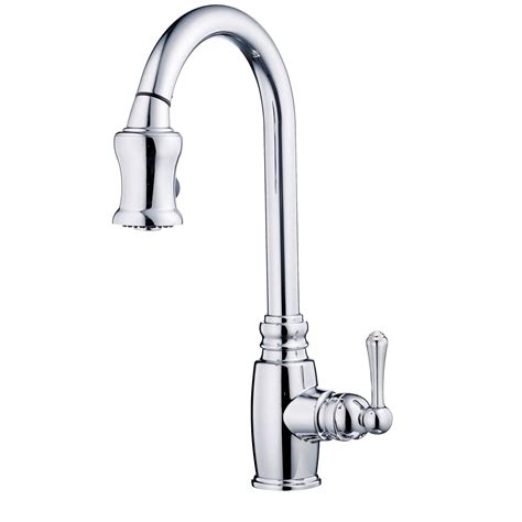 Danze Opulence Chrome Traditional Gooseneck Pull Down Spray Kitchen Fa