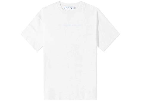 Off White Marker Oversized Skate T Shirt White Blue Mens Us
