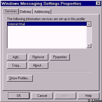 Windows 95 Windows Messaging Settings ModemHelp