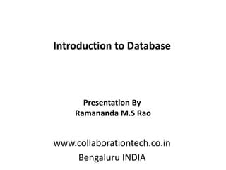 Introduction To Database Sql Pl Sql Ppt