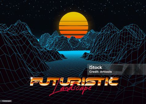 추상적인 Synthwave 배경은 복고 스타일로 완성 되었습니다 1980 1989 년에 대한 스톡 벡터 아트 및 기타 이미지