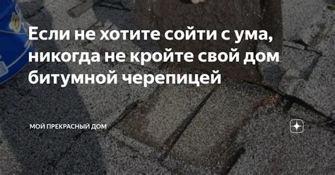Если не хотите сойти с ума никогда не кройте свой дом битумной