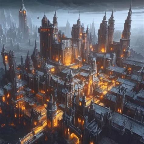 A Fantasy And Sci Fi City With A Castle