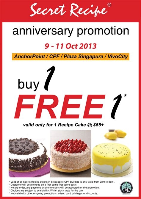 [bogo] Secret Recipe 1 For 1 Cake Anniversary Promotion Great Deals