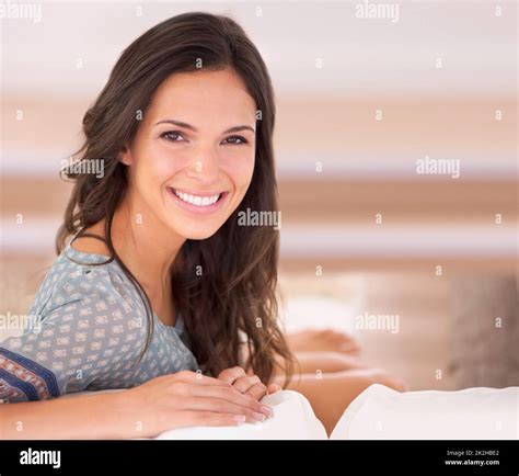Taking A Day To Put My Feet Up A Gorgeous Young Woman On A Couch Stock
