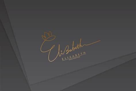 Plantilla De Vector De Logotipo De Firma Para El Nombre Elizabeth Sobre