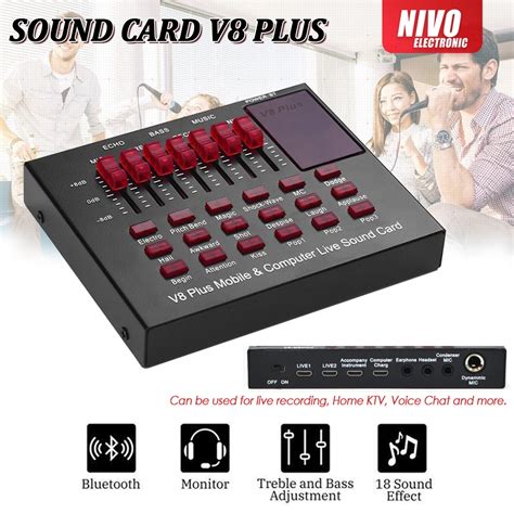 Multifunctional V8 PLUS Mobile Computer Live Sound Card Wireless