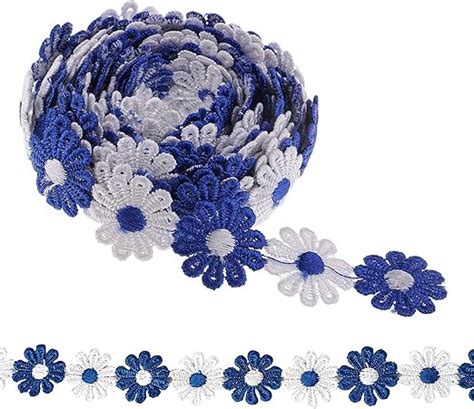 XCSJ 5 Yard 25mm Blumen Spitzenband Spitzenborte Stickerei Dekoband
