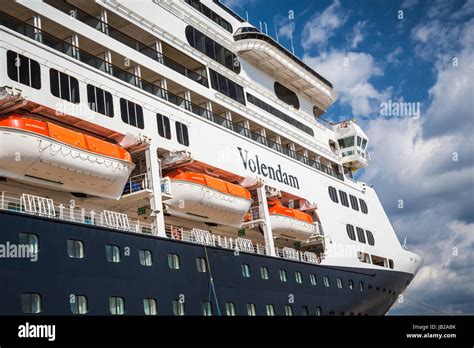 The Holland America Lines Cruise Ship Volendam In The Port Of Aomori