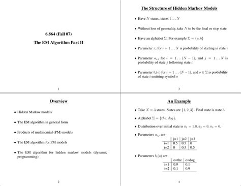 [ppt] the structure of hidden markov models have n states states 1