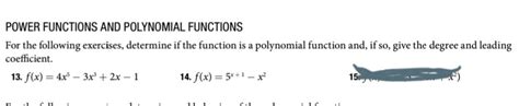 Solved Power Functions And Polynomial Functions For The