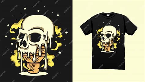 Premium Vector Skull Ice Cream Tshirt Design