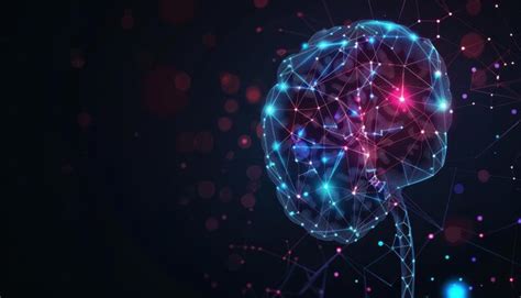 Abstract Network With Glowing Points And Lines Premium Ai Generated Image